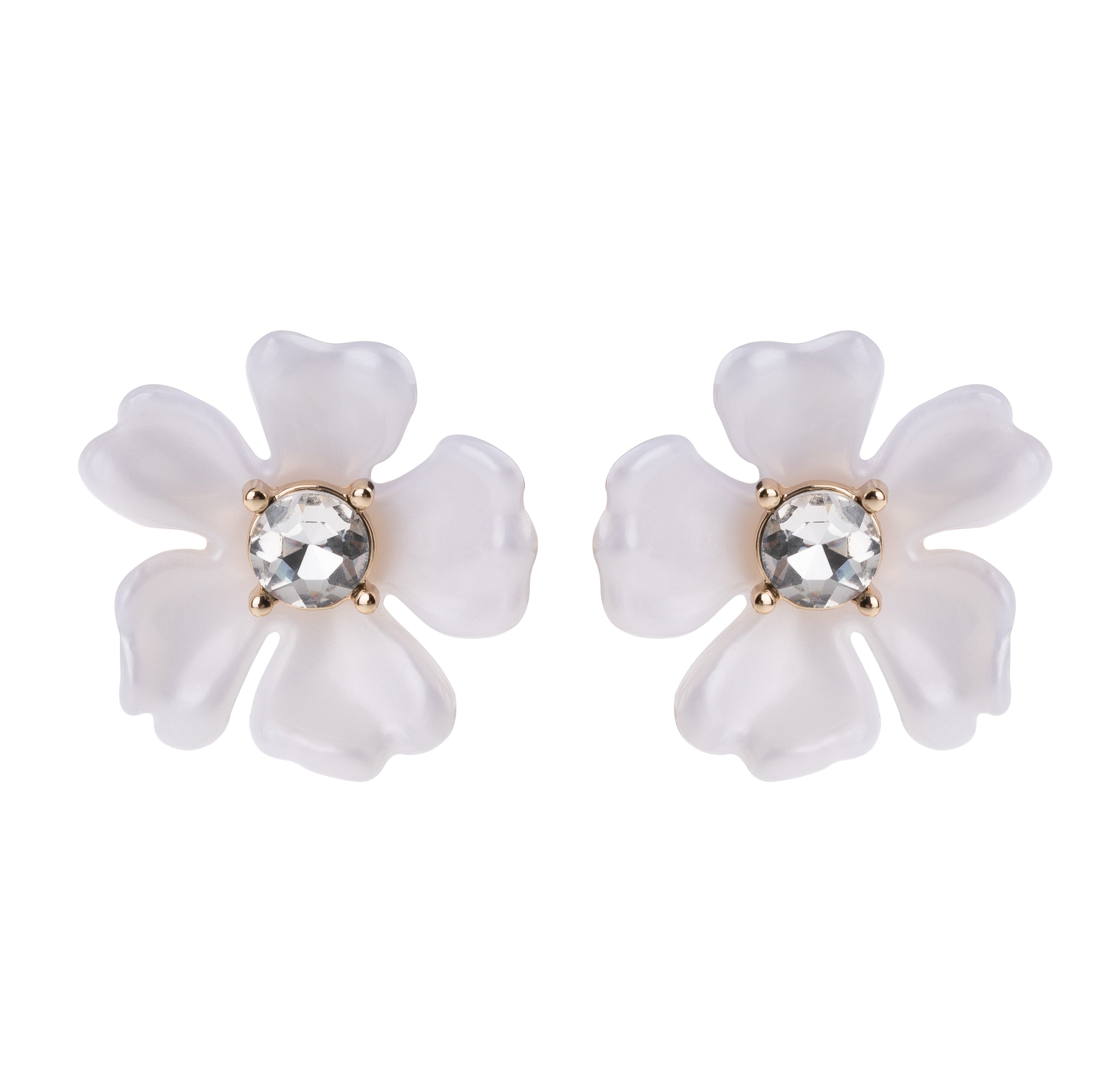 Pearlized Resin Flower Statement Earring – Capwell + Co